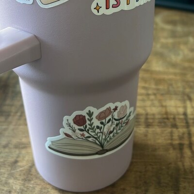 Floral Book Sticker / Open Book Sticker / Reading Sticker / Book ...