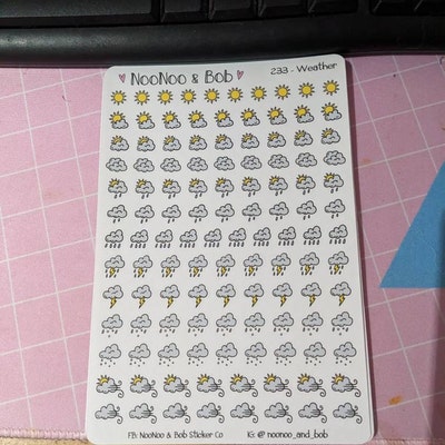 Weather Icon Planner Stickers Weather Tracker Planner Stickers Weather ...