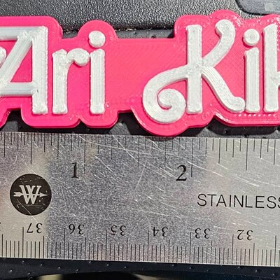 Personalized Script Keychain Two-tone Custom Colors & Text Bag Charm ...