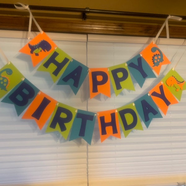 Dino Happy Birthday, Lime Green Dino, Boy Dinosaur Party, Orange Dino ...