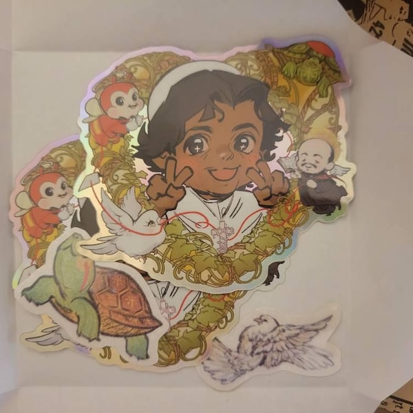 CONCLAVE Pope Innocent XIV Vincent Benitez Holographic Chibi Sticker - Etsy