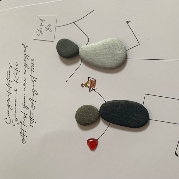 Pebble Art Wedding Cards - Etsy UK
