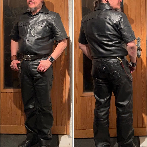Mens Real Leather Chaps With Side Laces - Classic Black Chaps - Punk ...