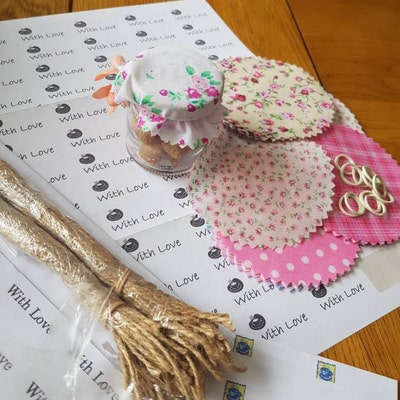 DIY Wedding Jam Covers 3 Sizes Avalible Twine/bands/labels. X 50 MIXED ...