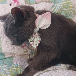 Cat Collar MICE ARE NICE pink Handmade Breakaway Buckles Soft Collars ...