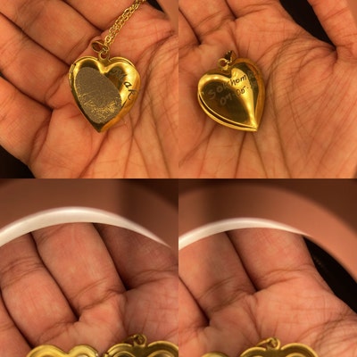 Heart Locket Necklace With Fingerprint, Handwriting Jewelry, Photo ...