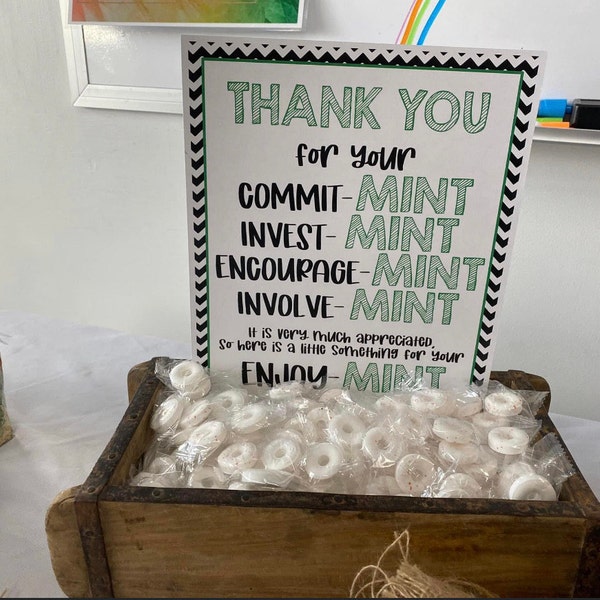 Thank You Mint Printable - Etsy