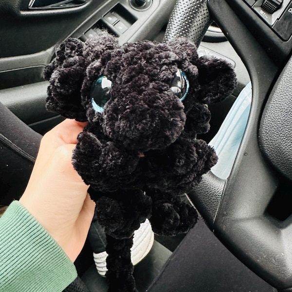 One Crochet Small Baby Dragon Plushie, Handmade Stuffie, Personalised Colours, Amigurumi Toy ...