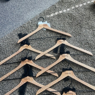 Wedding Title Hanger, Wedding Hangers, Bridesmaid Hanger, Personalized ...
