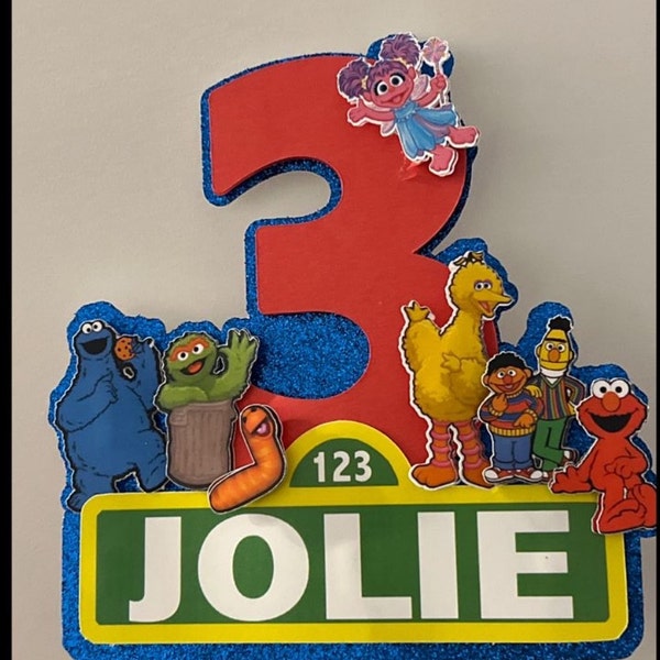 Character Cake Topper / Street Cake Topper / 123 Cake Topper / Sesame ...
