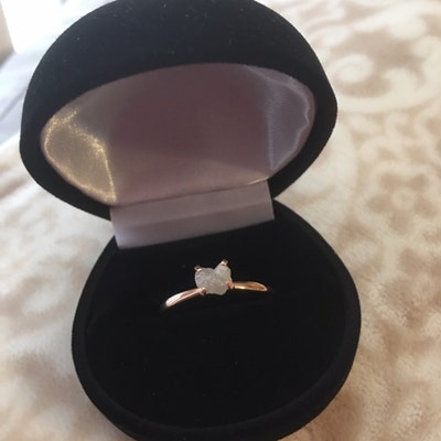 14K Yellow Gold Rough Diamond Ring Raw Unfinished Diamond - Etsy