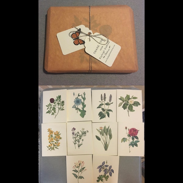 10 Flower Greeting Cards Set | Flower Blank Note Cards Set | Greeting ...