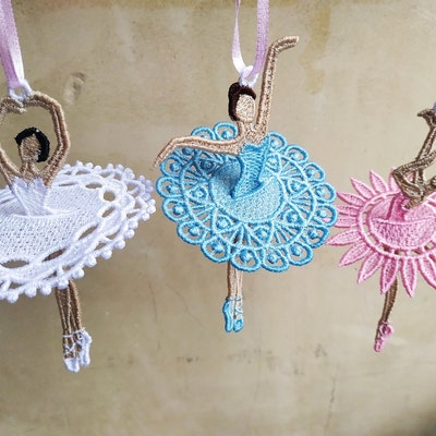 3D FSL Ballerina Free Standing Lace Machine Embroidery Designs Instant ...