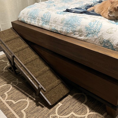 12x56 Adjustable Ramp 2 Side Rails Carpet Traction Bumps Small to ...