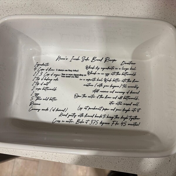 Personalized Engraved Bread Pan With Handwritten Recipe, Baking Gift ...