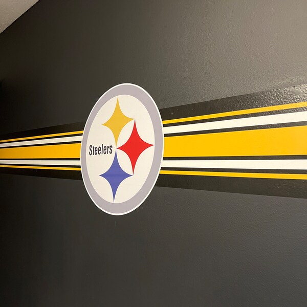 Pittsburgh Steelers Superstripes NFL Team Wallpaper Border - 12inch - Etsy