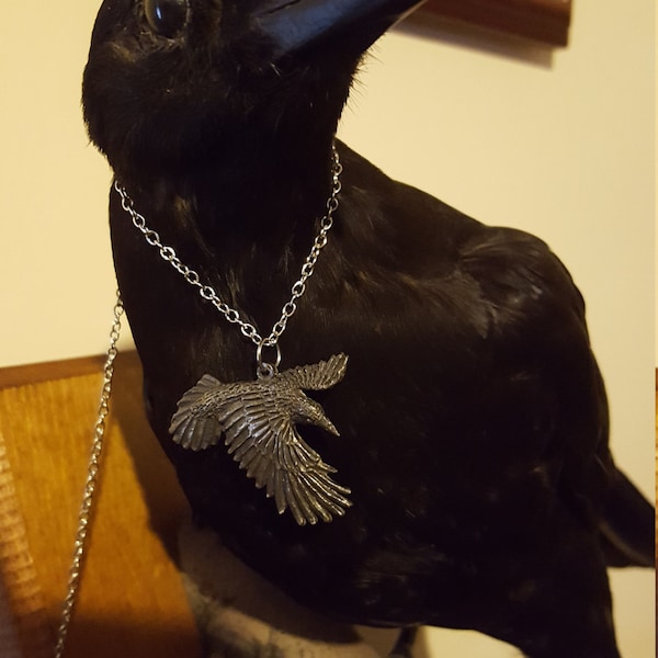 Raven.......new Design Hand Carved in Fine Blacken Pewter..... - Etsy