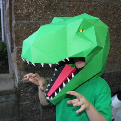 Dinosaur Mask Pattern Make a T-rex Mask With Everyday Materials. Makes ...