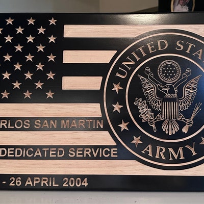Personalized Wood Engraved Military Wall Plaques, Army, Navy, Coast ...