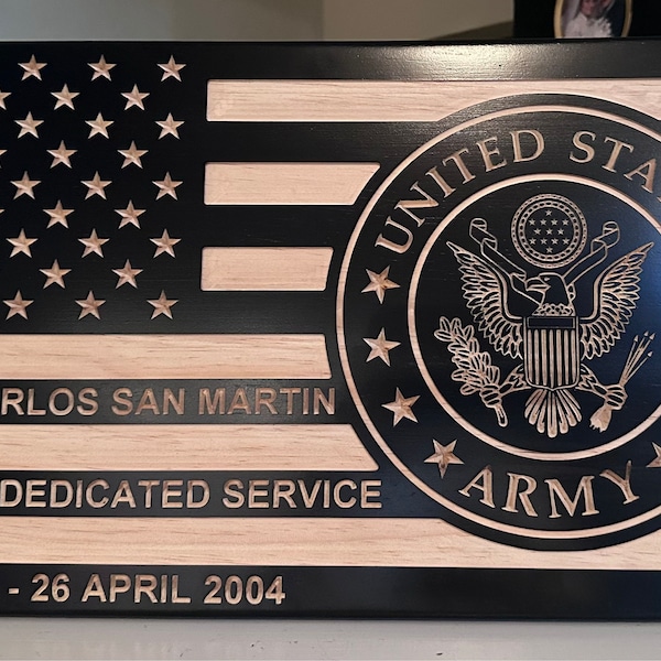 Personalized Wood Engraved Military Wall Plaques, Army, Navy, Coast ...