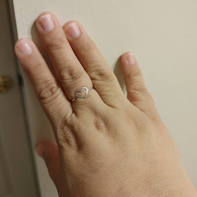 Open Heart Ring Cute Heart Ring Simple 925 Sterling Silver - Etsy