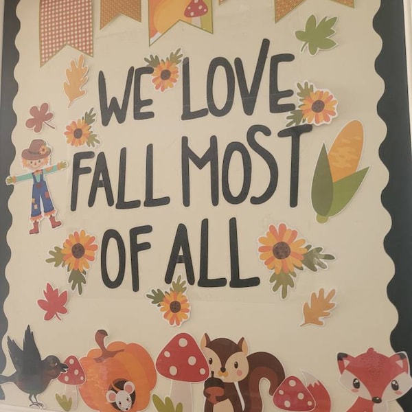 Fall Scarecrow, Autumn, Thanksgiving, Harvest Bulletin Board Kit - Etsy
