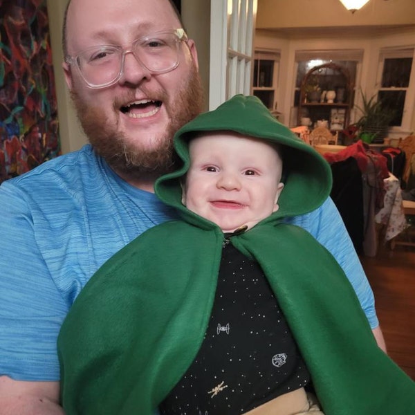 Kids Cloak, Boys Girls Green Hooded Cloak Fleece Elf, Elven, Archer ...