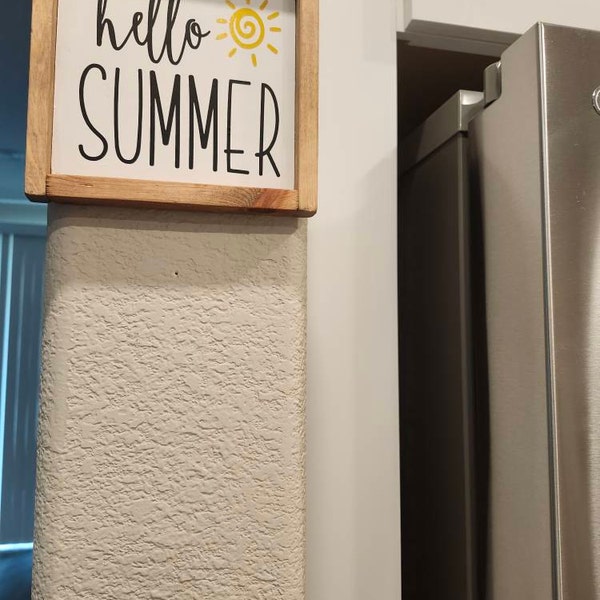 Hello Summer Frame Hello Summer Sign Summer Wood Decor Summer Tiered ...