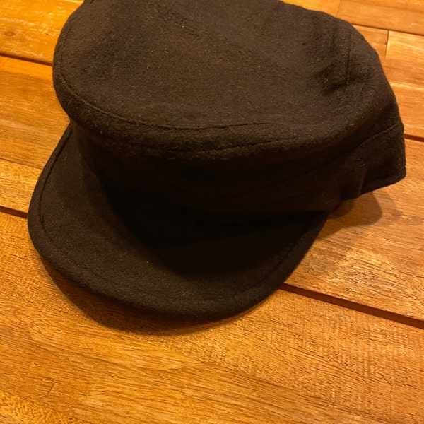 Mens & Womens Fiddler Cap, Black Baker Boy Hat, Fisherman Captain ...