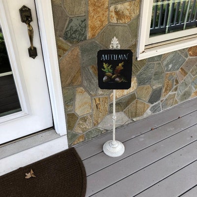 Chickadee Welcome Slate Painting, Door Hanger, Welcome Sign, Hand ...