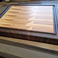 Stunning Kitchen Island With 150mm Thick Oak & Redwood Butcher Block ...