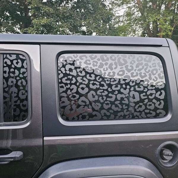 Leopard Cheetah Print Rear Window Decals Fit Jeep Wrangler Unlimited ...