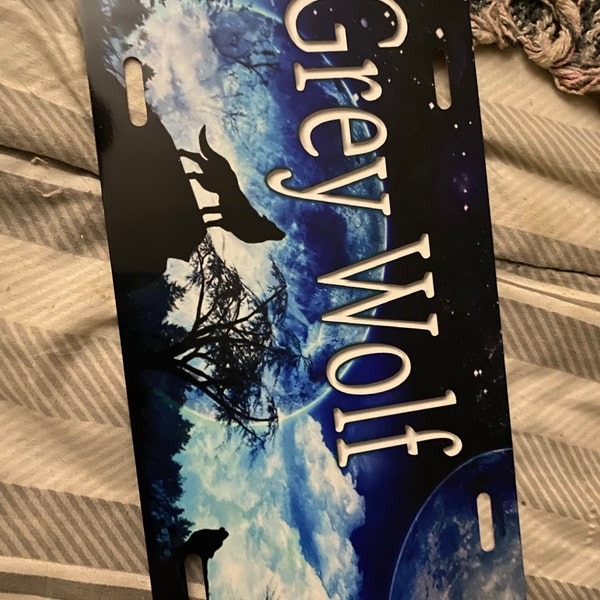 WOLF AND MOON License Plate Vanity License Plate Howling #3 Wild ...