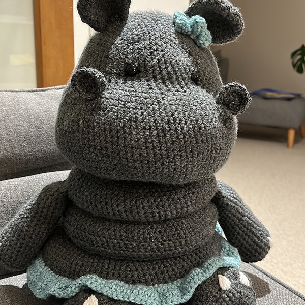 Hippo Stacking Toy Crochet Pattern, Amigurumi Safari Animal Nursery Decoration, Ring Tower ...