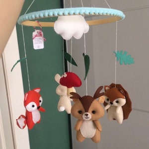 Mobile Baby Wild Animals Forest Mobile Mobile Felt - Etsy