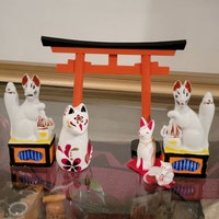 Japanese Vintage Hina Doll Wooden Clothing Chest With Maneki - Etsy