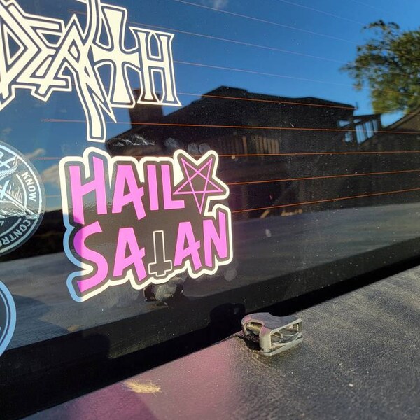 HAIL SATAN Vinyl Sticker 6 Long All Weather, Laminated Decal - Etsy