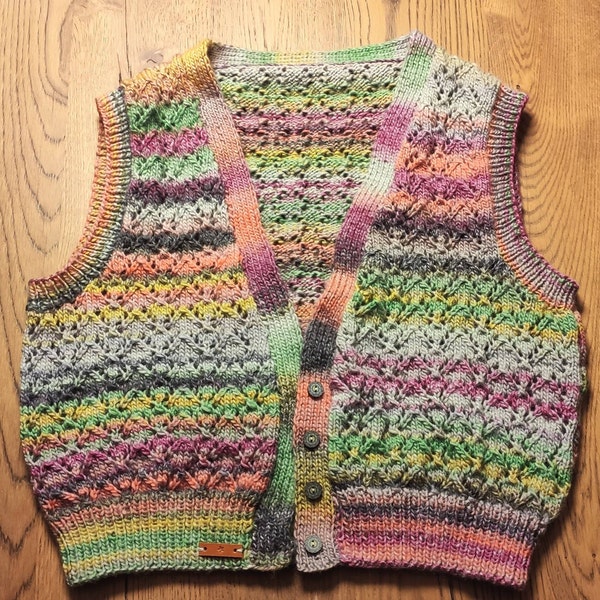 Knit Aran/worsted Vest Pattern Pdf Download - Etsy