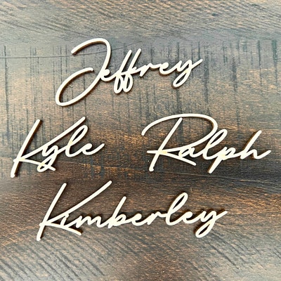 Place Setting Plate Words Family Dinner Wedding Gold Laser Cut Names ...