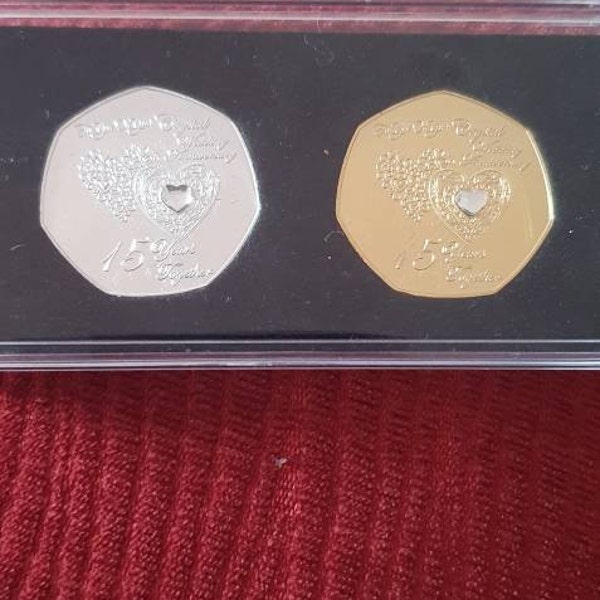 Pair of 24ct Gold WW2 Commemoratives in 50p Coin Display Case. D-DAY ...