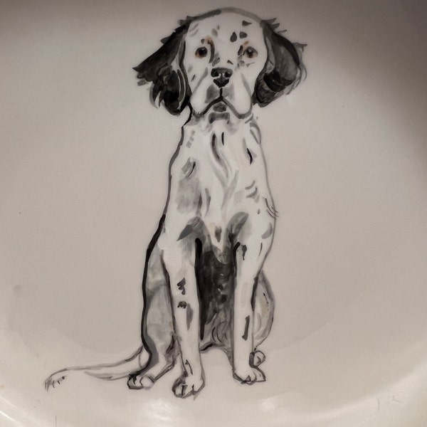Personalised Hand Painted Ceramic Dog or Cat Bowl With Flowers , Small ...