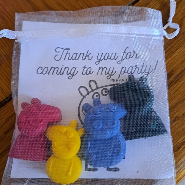 Handmade Pig Party Favours Crayons, Family Pig Party Fillers, Birthday ...