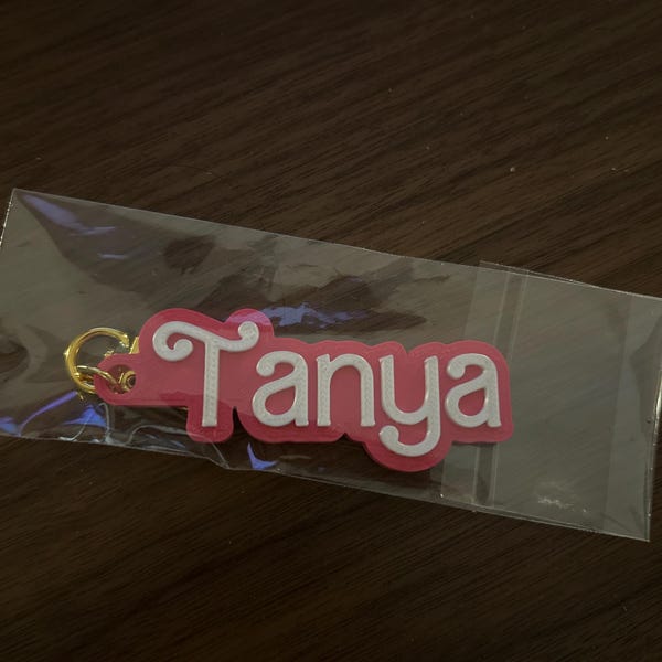 Personalized Keychain - Two-tone - Custom Colors & Text - Bag Charm ...