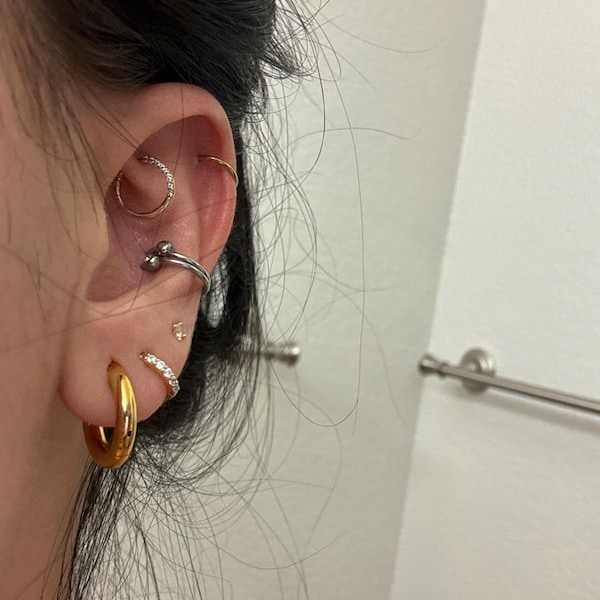 00G/0G/2G/4G/6G/8G/10G/12G/16G/18G/20G Gold Implant Grade Titanium Large Gauge Thick Septum ...