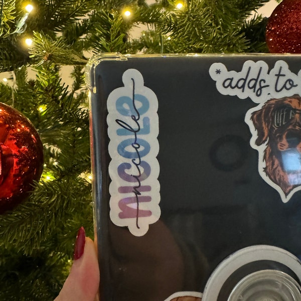 Personalized Name Sticker, Custom Name Sticker, Gradient Color Name ...