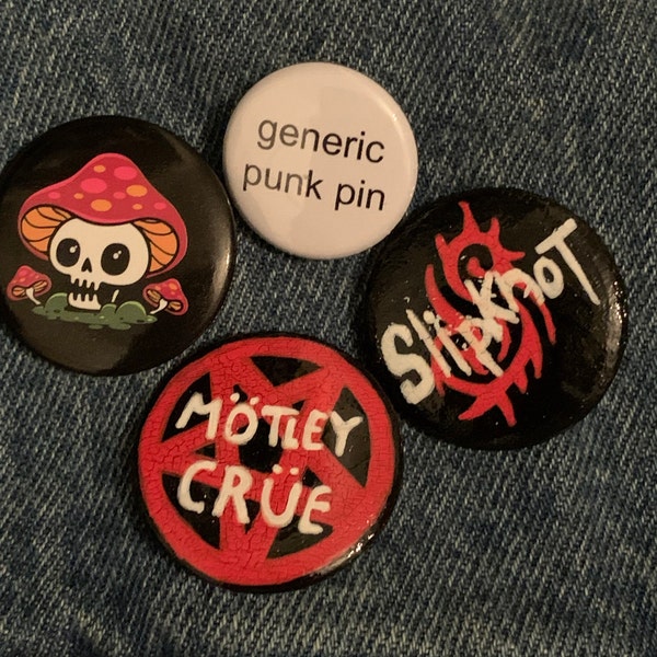 Generic Punk Pin - Pinback Button or Magnet 1 or 1.5 Inch - Great for ...