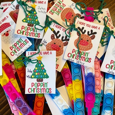 Pop It Tags Printable Christmas Gift Tags Favor Tags Instant Download ...