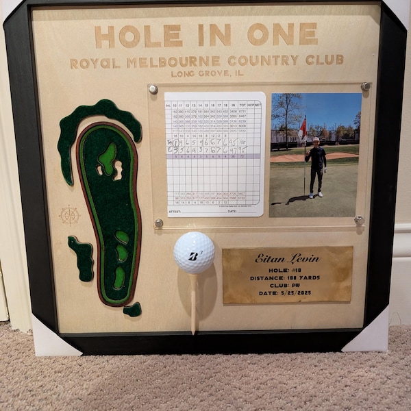 Personalized Hole in One Display With Flag, LARGE Hole in One Display ...