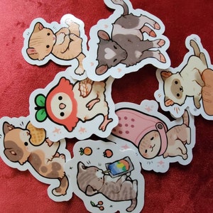 Feline Friends Sticker Set of 4 / Cat Meme Stickers / Kitten - Etsy