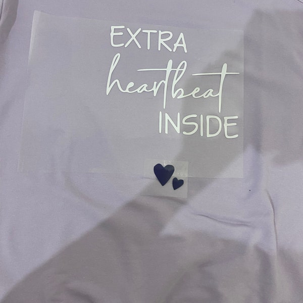 Extra Heartbeat Inside Png, Baby Announcement Svg, Pregnancy Reveal Svg ...